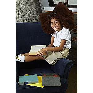 French Toast Girls' Big Short Sleeve Peter Pan Collar School Uniform Polo Shirt, White, 14-16