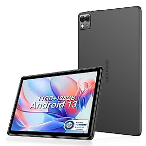DOOGEE T10S Android 13 Tablet 10.1 incht Tablet IPS FHD Screen, 11GB RAM + 128GB ROM (Expand 1TB), TUV Low bluelight, 8MP+5MP Camera, 6600mAh Battery, Widevine L1 Android Tablet