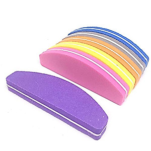 10pcs/ pack 100/180 Grit Nail Files Washable Double-Side Emery Board Nail Buffering Files Salon Manicure Tools CHAOCHAO (Color : Purple)
