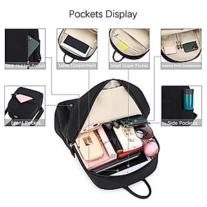 Ecodudo Mini Backpack Purse for Women Teen Girls Small Fashion Bag (Black)