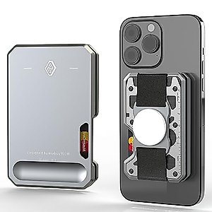 niubuy Magnetic Wallet & Minimalist Slim Wallet for Men -MagSafe Wallet-Hard Shell Lightweight iPhone Wallet - for iPhone 14 Pro Max/ 14 Pro/ 14/13 Pro Max/ 13 Pro/ 12 Pro Max -Gray