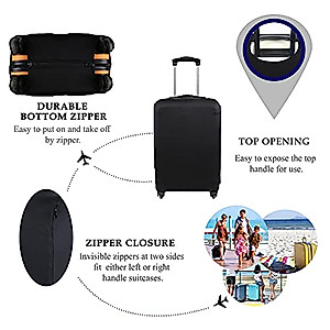 Explore Land Travel Luggage Cover Suitcase Protector Fits 18-32 Inch Luggage (Black, L(27-30 inch Luggage))