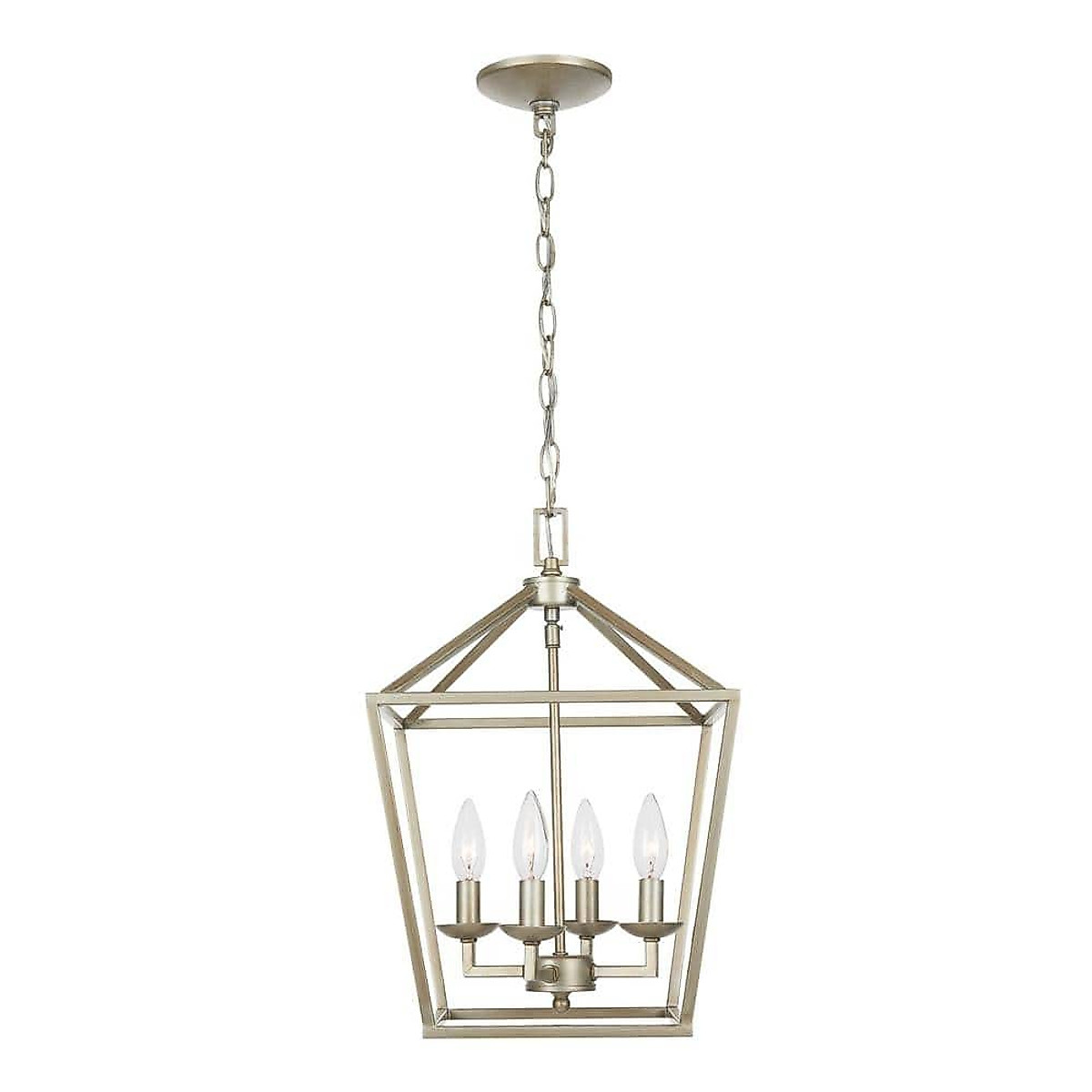 Home Decorators Collection Weyburn 4-Light Antique Silver Leaf Caged Chandelier