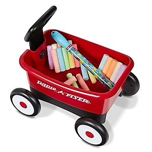 Radio Flyer Summertime Fun My 1st Wagon with Bubbles and Chalk Ages 3+, Red