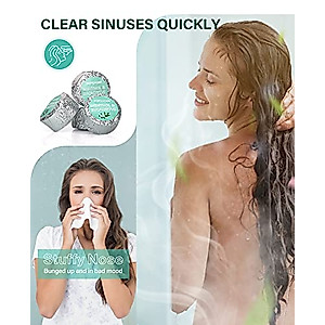 POPCHOSE Shower Steamers Aromatherapy - 15 Pack Eucalyptus Mint Shower Tablets Stress Relaxation Self-Care Shower Bombs with Essential Oils, Quick Relief Nasal Congestion Gifts for Women & Men