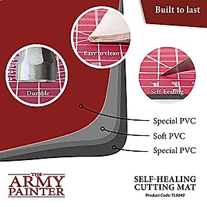 The Army Painter Self Healing Cutting Mat - Self Healing Craft Cutting Mat, A4 Size - Double Sided PVC Non-Slip Hobby Mat - 3-Ply Gridded Miniature and Model Cutting Mats for Crafts, Sewing Projects
