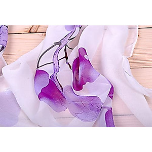 GOFINEE Women Chiffon Long Neck Scarf Head Hair Wrap Soft Lightweight Grape