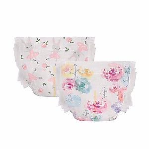 The Honest Company Clean Conscious Diapers | Plant-Based, Sustainable | Rose Blossom + Tutu Cute | Super Club Box, Size 1 (8-14 lbs), 160 Count