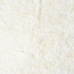 SAFAVIEH Sheep Skin Collection Area Rug - 6' Square, Natural & White, Handmade Rustic Glam Genuine Pelt, 3.4-inch Thick Ideal for High Traffic Areas in Living Room, Bedroom (SHS211A)