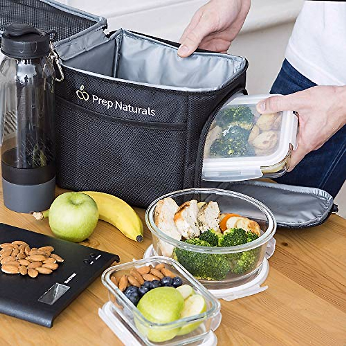 PrepNaturals 13-pack Glass Meal Prep Air Tight Containers with Custom Fit Lids - Glass Food Storage Containers - Microwave, Oven and Freezer Safe