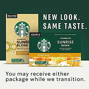 Starbucks Blonde Roast K-Cup Coffee Pods — Sunrise Blend for Keurig Brewers — 6 boxes (60 pods total)