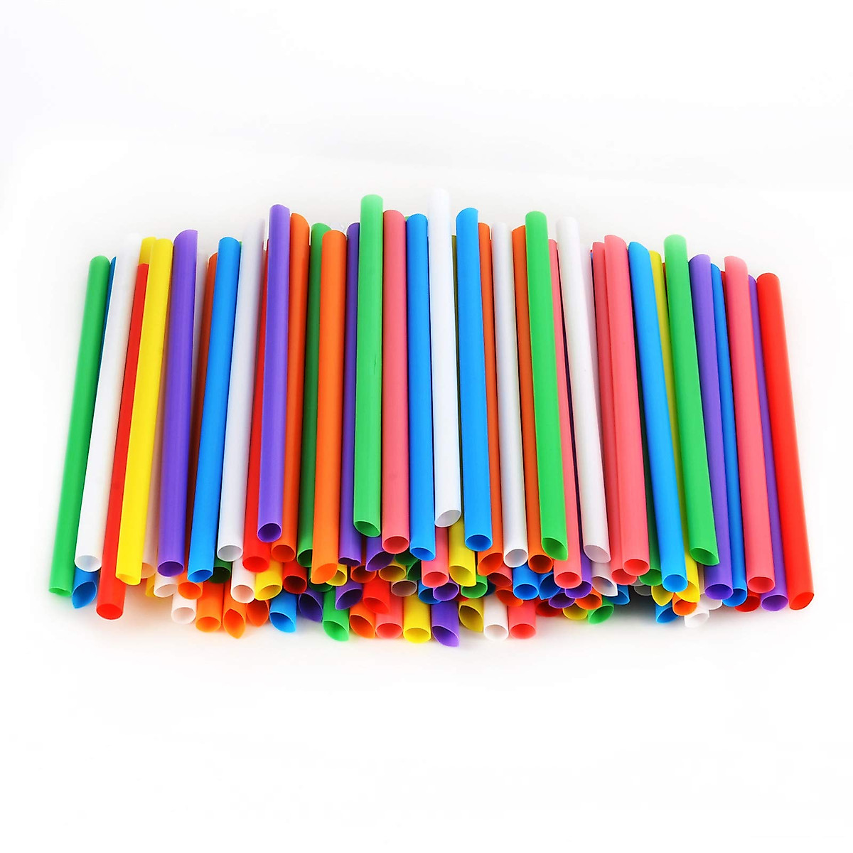 100Pcs Jumbo Smoothie Straws by WerkaSi, Multi Colors Straws, Wide Straws and Individually Wrapped Straws for Drinking, Milkshake(0.43inch, 9.45inch)