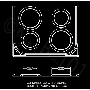 KITCHEN BASICS 101 Made in the USA WB31M20 WB31M19 Replacement Range Cooktop Porcelain Drip Pans for GE 2 6-Inch & 2 8-Inch Pans, 4 Pc