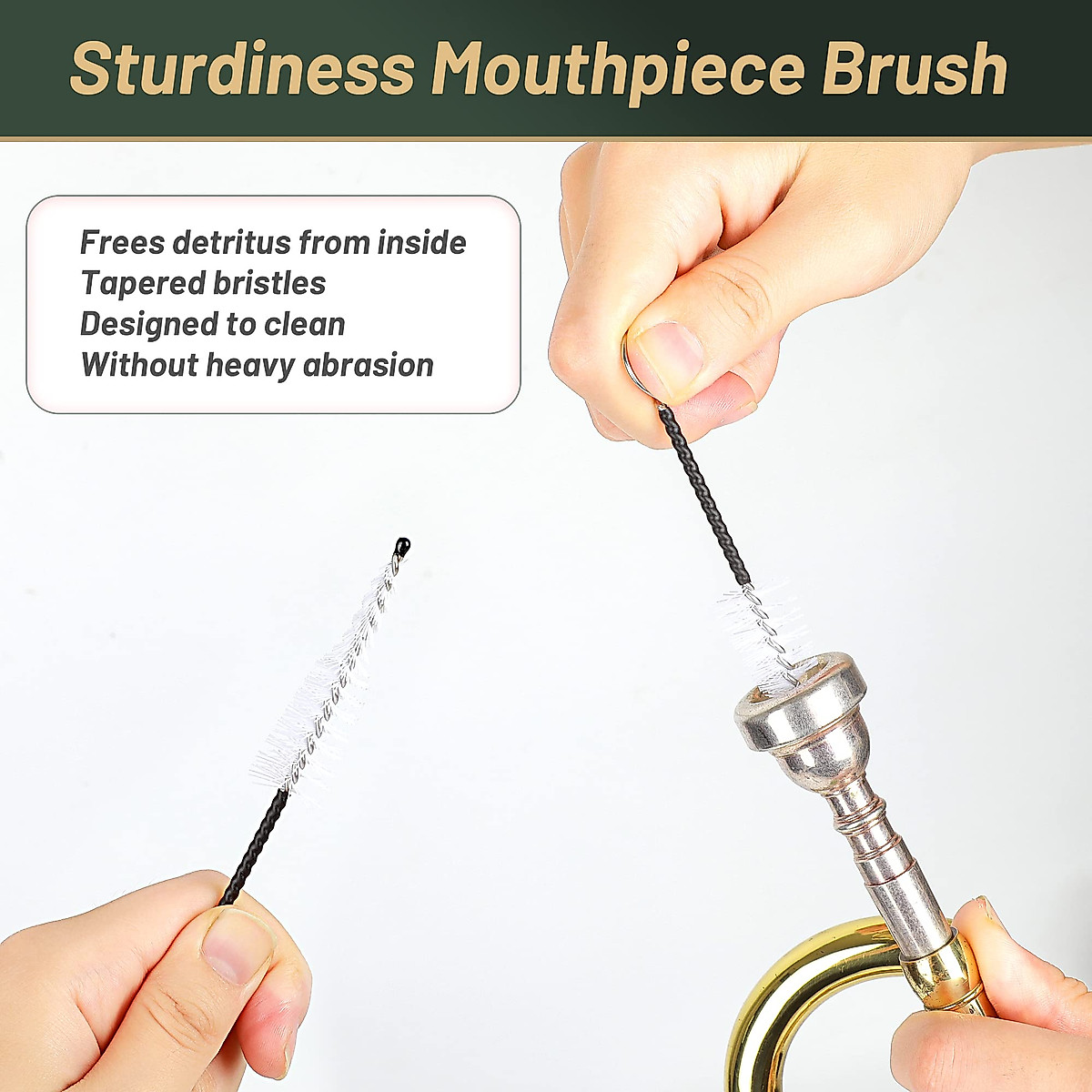 PAMPET Trumpet Care Kit, Professional Trumpet Cleaning Kit Care Your Trumpet with Valve Oil, Brass Polishing Spray, Slide Grease, Brushes