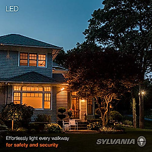 Sylvania Night Chaser LED PAR38 Light Bulb, 250W = 23W, 22 Year, Dimmable, Super Bright 2650 Lumens, Wet Rated, 3000K, White - 2 Pack (41359)