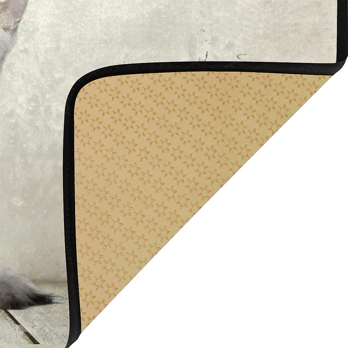 MOYYO Kitchen Mat Animal Funny Cute Cat Fish Kitchen Rug Mat Anti-Fatigue Comfort Floor Mat Non Slip Oil Stain Resistant Easy to Clean Kitchen Rug Bath Rug Carpet for Indoor Outdoor Doormat