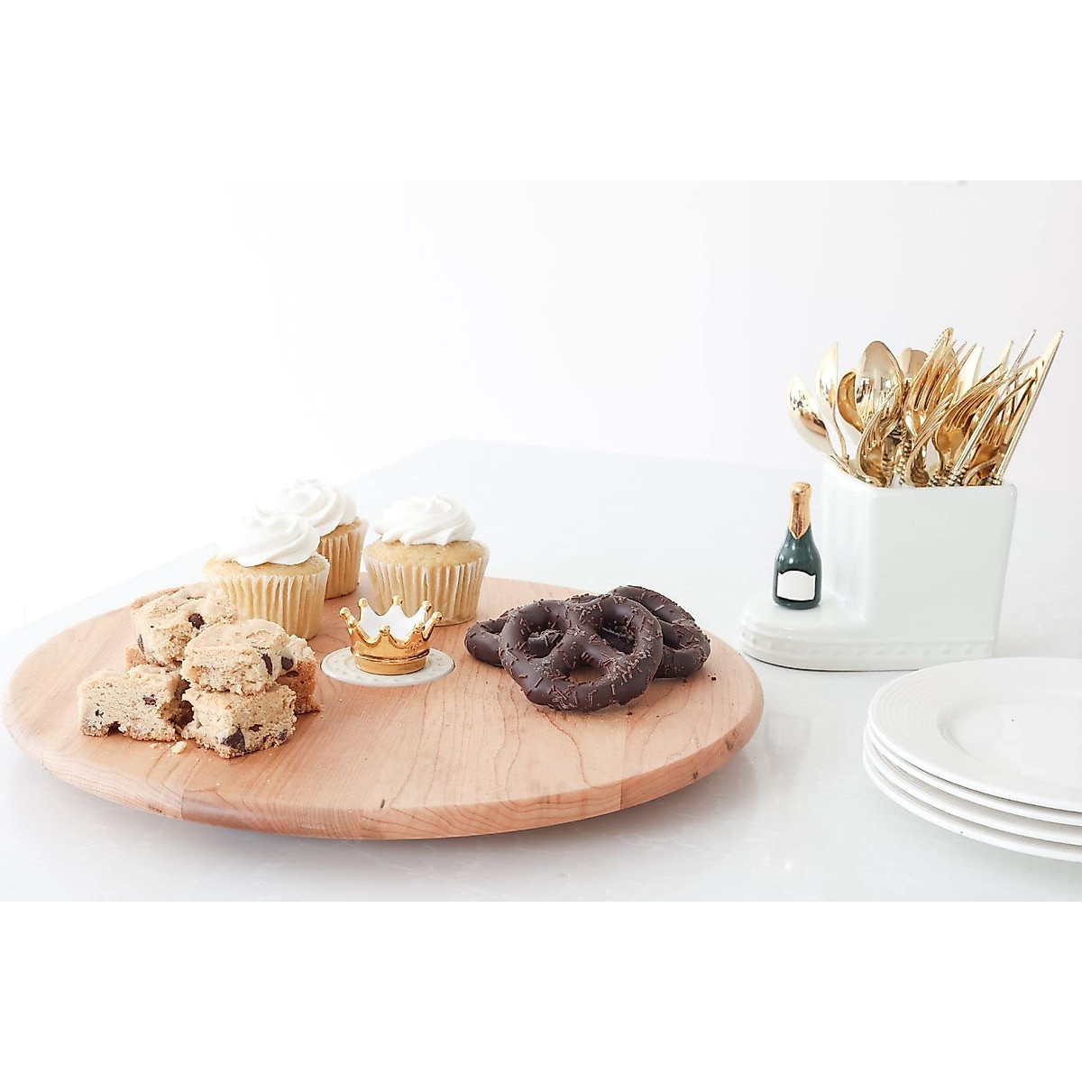 Nora Fleming Enchanted (Gold Crown) A272 - Hand-Painted Ceramic Valentine's Day Décor - Spring Minis for The Home and Office