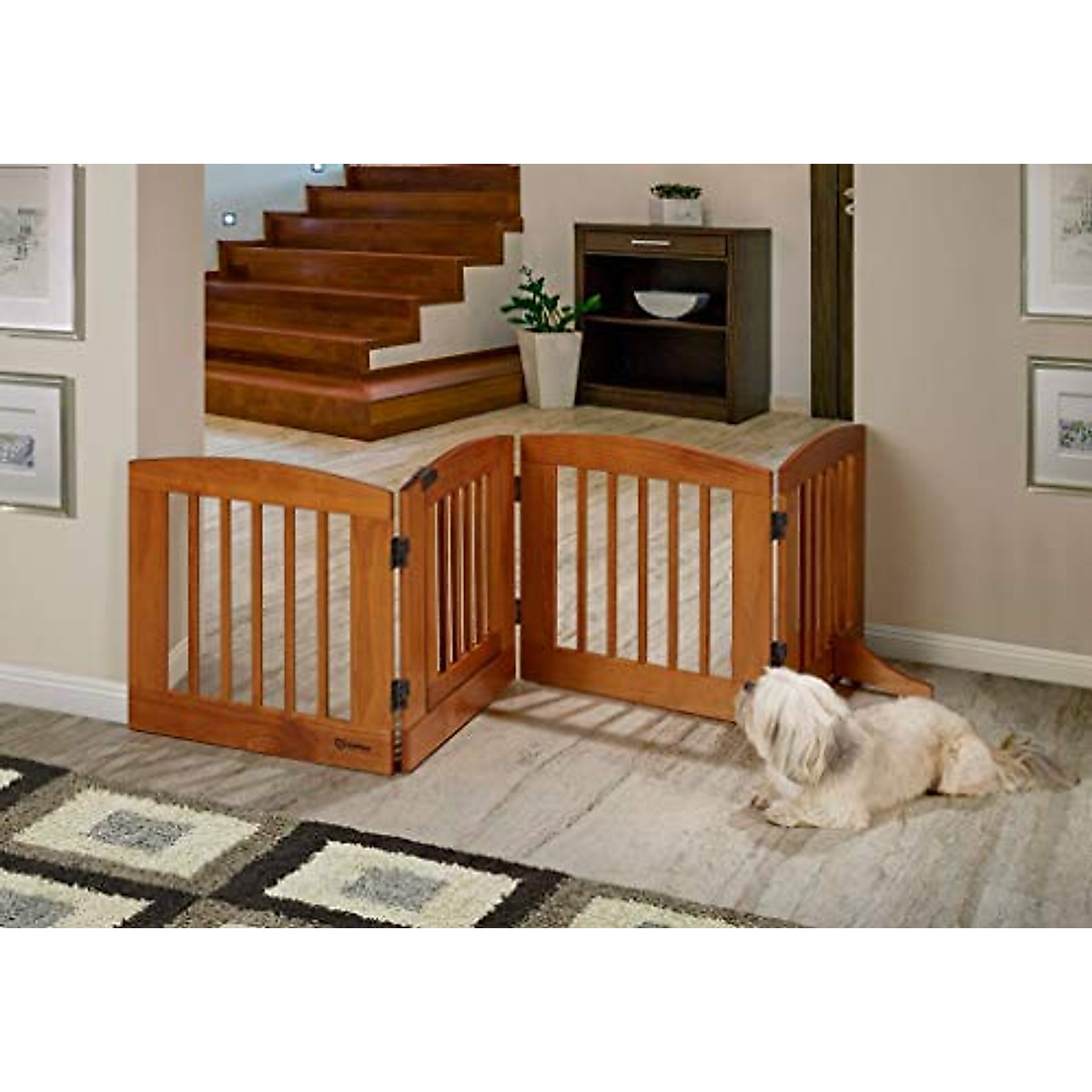 BarkWood Pets Freestanding Wood Pet Gate Extension Panel, 24" x 24" H, Chestnut