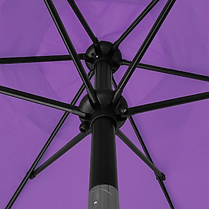 Sunnyglade 7.5' Patio Umbrella Outdoor Table Market Umbrella with Push Button Tilt/Crank, 6 Ribs (Purple)