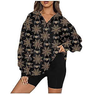 Sweaters for Women Oversized Sweatshirt for Women Long Sleeve Workout Tops for Women 1/4 Zip Sweatshirt Women Generic Oversized Long Sleeve Pullover Casual Tops Printed Sweater Y2k Shirts Loose Blouse