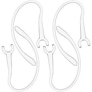 Ear Hooks for Wireless Headset 6mm Small Clamp Holder Clips, Replacement Ear Loops Earpiece Accessories, Clear, 4 Pack