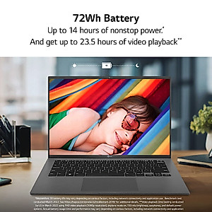 LG gram (2022) 14Z90Q Ultra Lightweight Laptop, 14" (1920 x 1200) IPS Display, Intel Evo 12th Gen i7 1260P Processor, 16GB LPDDR5, 512GB NVMe SSD, FHD Webcam, Thunderbolt 4, Windows 11, Gray (Renewed)