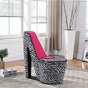 ORE International A High Heel Storage Chair, Pink Zebra
