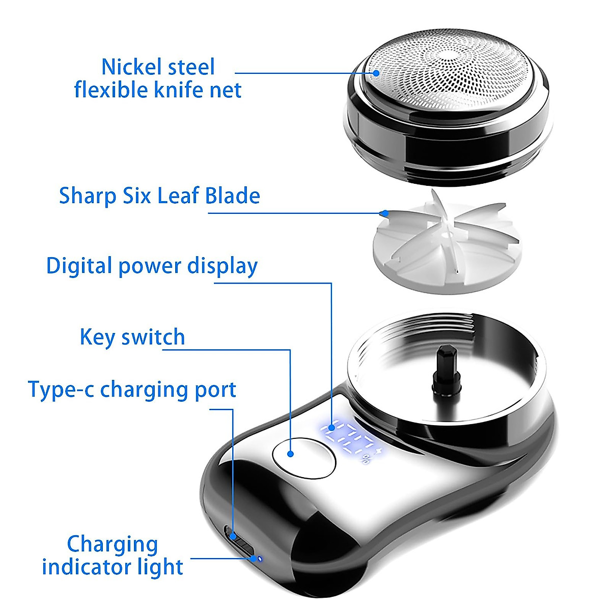 Men's Electric Shaver - USB Cordless Rechargeable Wet & Dry Shaver - Pocket Portable Electric Shave, Mini Electric Shaver Hair Removal Tool Practical Gifts for Men Women