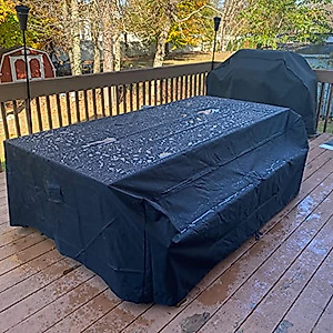 YWWQYBYQ Patio Furniture Covers,83"(L) x 43"(W) x 27"(H),Outdoor Furniture Set Cover Waterproof Heavy Duty,Garden Rectangle Table Cover,Large Loveseat Cover