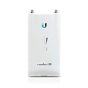 Ubiquiti Rocket White 5AC LITE - 5-ghz 802.11ac 500-mbps Point to Point Basestation - Max Consumption 6.5w - Built-in Rocket Mount - Plug and Play