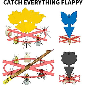 Wizpesty Fruit Fly Traps for Indoors,20pcs Yellow Sticky Fly Traps,Gnat Traps,Bugs Catcher for House Indoor and Outdoor, Bonus 4 Fly Paper Tubes