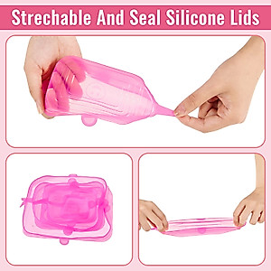30 Pieces Silicone Stretch Lids Rectangle Reusable Silicone Lids Microwave Cover for Food Storage 6 Different Sizes for Square and Rectangle Containers Microwave Freezer Dishwasher Safe