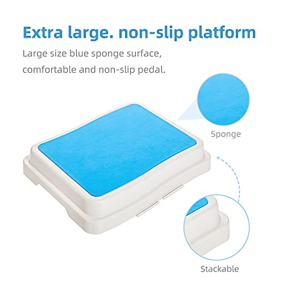 Wefaner Bath Shower Step,Stackable Bathtub Non Slip Safety Step Stool, Indoor/Outdoor Handicap Wideing Hands Free Platform Medical Portable Stack-Able, for High Beds, Kitchens,Bathroom.