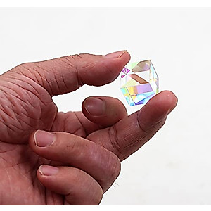Dtacke Optical Glass Dispersion Prism X-Cube for Physics Teach Decoration Art Prism Glass Cube Prism Photography Rainbow Prism