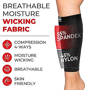 ZOYER Calf Compression Sleeves for Men and Women, Footless Compression Socks Support for Cycling, Fitness, Running, Leg Sleeve Brace for Shin Splints, Pain Relief, Injury Recovery and Reduces Swelling