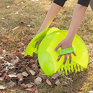 Gardenised Pair of Leaf Scoops, Hand Rakes for Lawn and Garden Cleanup (QI003286)