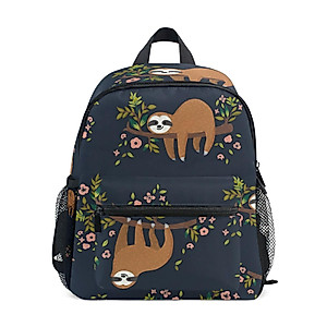 OREZI Cute Sloth On Branch Kids Backpack,Toddler Schoolbag Preschool Bag Travel Bacpack for Little Boy Girl