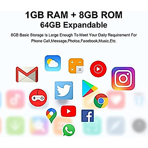 KXD 6A Unlocked Cell Phone | 3G Smartphone | 5.5” Full-Screen Display | 2500mAh Battery | 8MP + 5MP Camera | Dual SIM Android Phone | 8GB ROM | US Version | Black