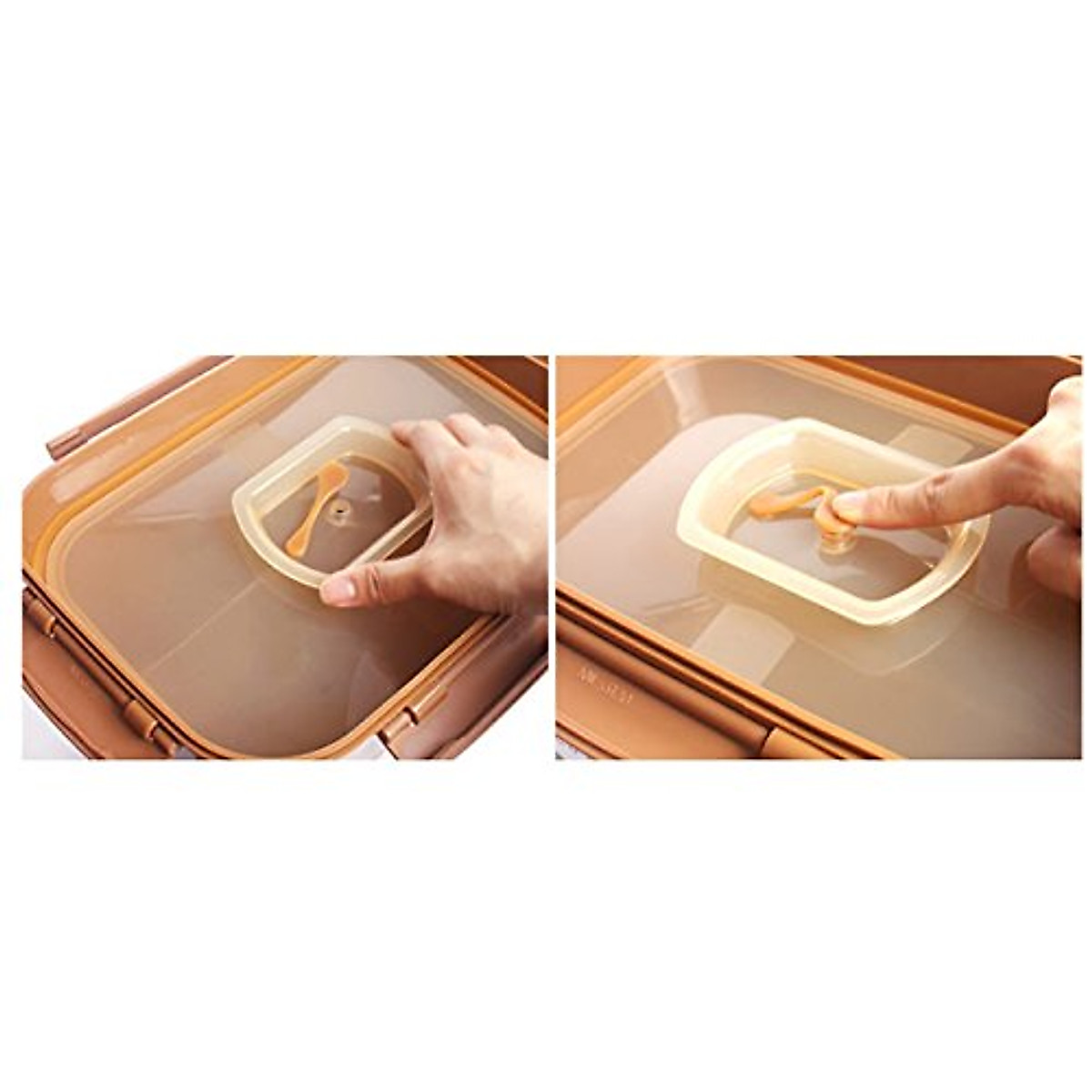 e-jen Premium Kimchi, Sauerkraut Container Probiotic Fermentation with Inner Vacuum Lid (Earthenware Brown, 1.6 gal/ 6.4L)