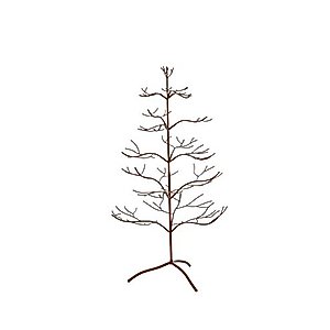 TRIPAR Brown Metal Ornament Display Tree and Jewelry Organizer Holiday and Christmas – 36 Inch Wire Ornament Stand and Necklace Holder Décor with 5 Tiers of Branches, Perfect for Wrought Iron Trees