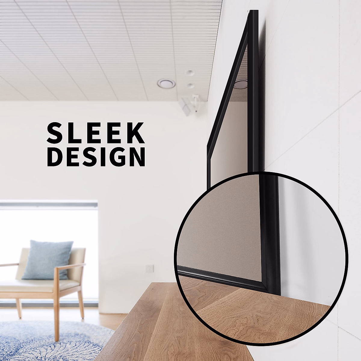 VIVO Aluminum 55 inch Decorative Modern Beveled Frame Designed for 2021-2022 Samsung The Frame TV, Picture Hanging Style, Quick Install, Black, COVER-SG55F