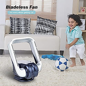 InfiniPower Bladeless Wall Mount Fan with Remote Control, 15.7" Small & Quiet Tower Fan 90° Adjustable Air Circulation Cooling for Bedroom Sleeping,Table/Desk,Living Room,Home,Office,Commercial Shop