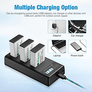 Powerextra 3 Pack LP-E17 Battery and Charger Compatible with Canon LP E17 and Canon Rebel SL2 SL3 T6i T6s T7i M3 M5 M6 200D 77D 750D 760D 800D 8000D KISS X8i