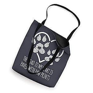 I Love Dogs Road To My Heart Paved With Paw Prints Tote Bag