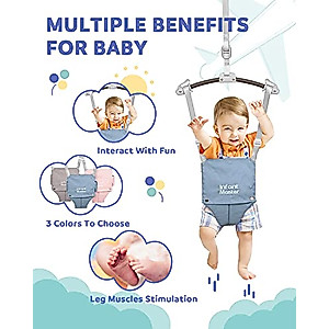 Infant Master Doorway Jumper, Johnny Jumper w/ Adjustable Seat Bag, Durable Baby Door Bouncer & Swing Jumper w/ Steel Spring, Wise Gift Choice for Infant & Toddler, Easy to Use, Blue