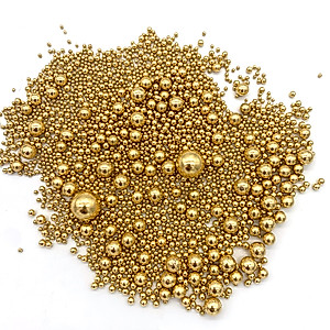 Weraru Bright Gold Pearl Sugar Sprinkles Candy Mixing Size Baking Cake Decorations Cupcake Toppers Cookie Decorating Celebrations Wedding Shower Party Chirstmas Supplies 120g/ 4.2oz
