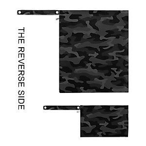 Baofu Camo Pattern Wet Dry Bags Sets Waterproof Reusable Travel Beach Baby Cloth Diaper Wet Dry Bags Organizer with Two Zippered Pockets for Swimsuit and Gym,2Pack