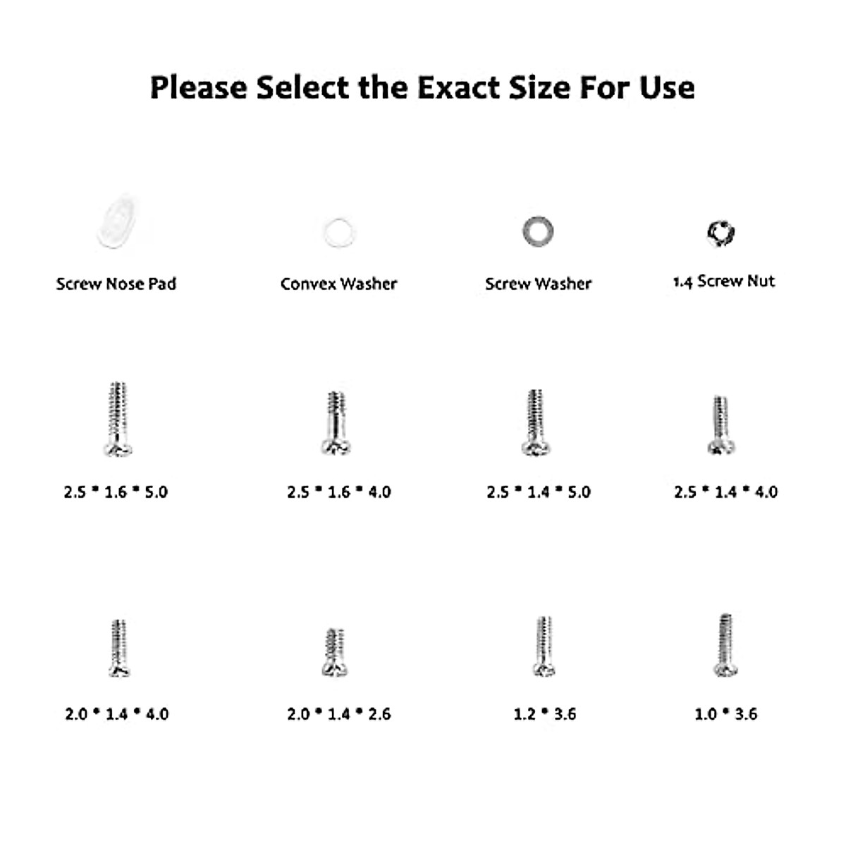 Eyeglasses Repair Kit, Qesaw 1100Pcs Tiny Eyeglass Screws Repair kit Assortment and 5 Pairs Nose Pads Set with Micro Screwdriver Tweezer for Eyeglass, Sunglass & Watch Repair