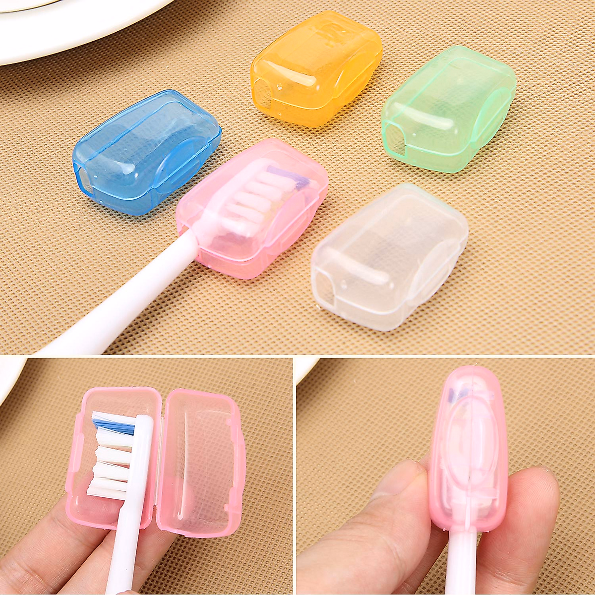 Senkary 20 Pieces Toothbrush Cap Covers Toothbrush Head Protector Case for Travel or Home, 5 Colors