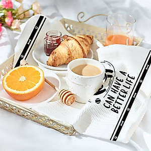 Homythe Dog Mom Gifts for Women, Black Dog Decor for Dog Lovers, 2 Pack Waffle Weave Kitchen Towels, Funny Dog Dish Towels, Farmhouse Tea Towels - Cute Birthday Christmas Housewarming Gift